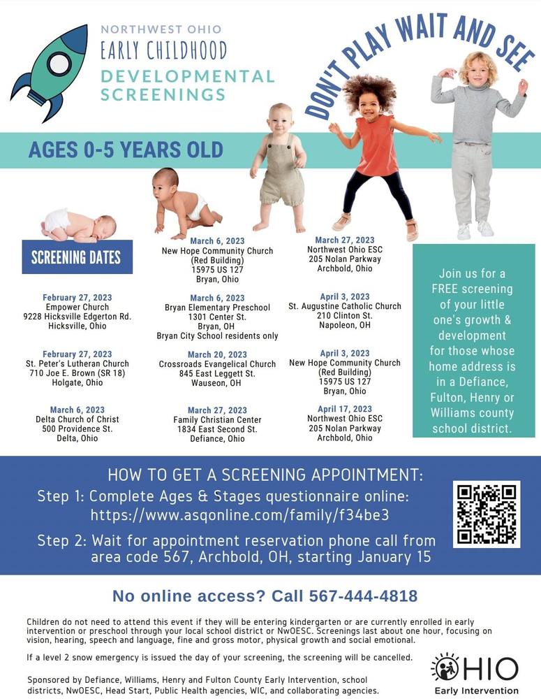 Preschool Screening Stryker Local Schools
